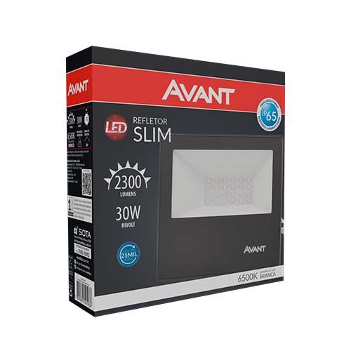 AVANT - REFLETOR LED 30W ALUM 6500K SLIM