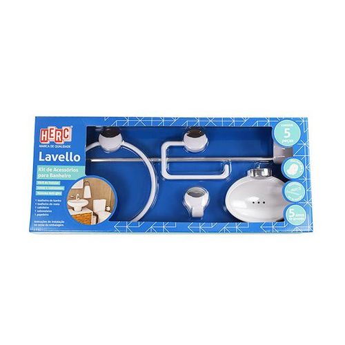 HERC - KIT BANH 5PÇ BRANCO ABS/CR