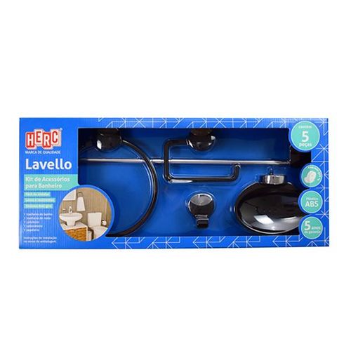 HERC - KIT BANH 5PÇ PRETO ABS/CR