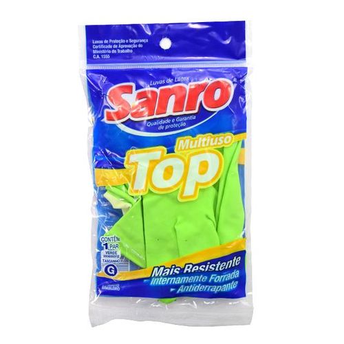 SANRO - LUVA MAO LATEX FORR VD 08CM TOP (G)