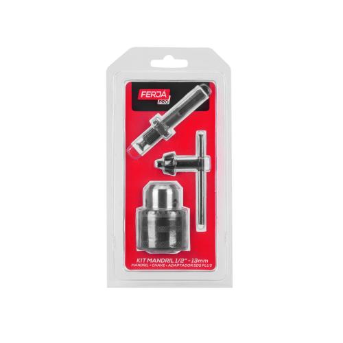 FERJA - KIT MANDRIL C/ CHAVE E ADAPTADOR SDS***